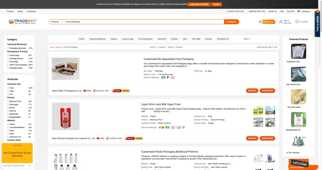 Alibaba Alternatives for Food Packaging: Custom Packaging in Bulk